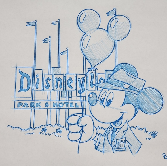 Disney | Art | Disney Vintage Disneyland Park Sign Mickey Mouse ...